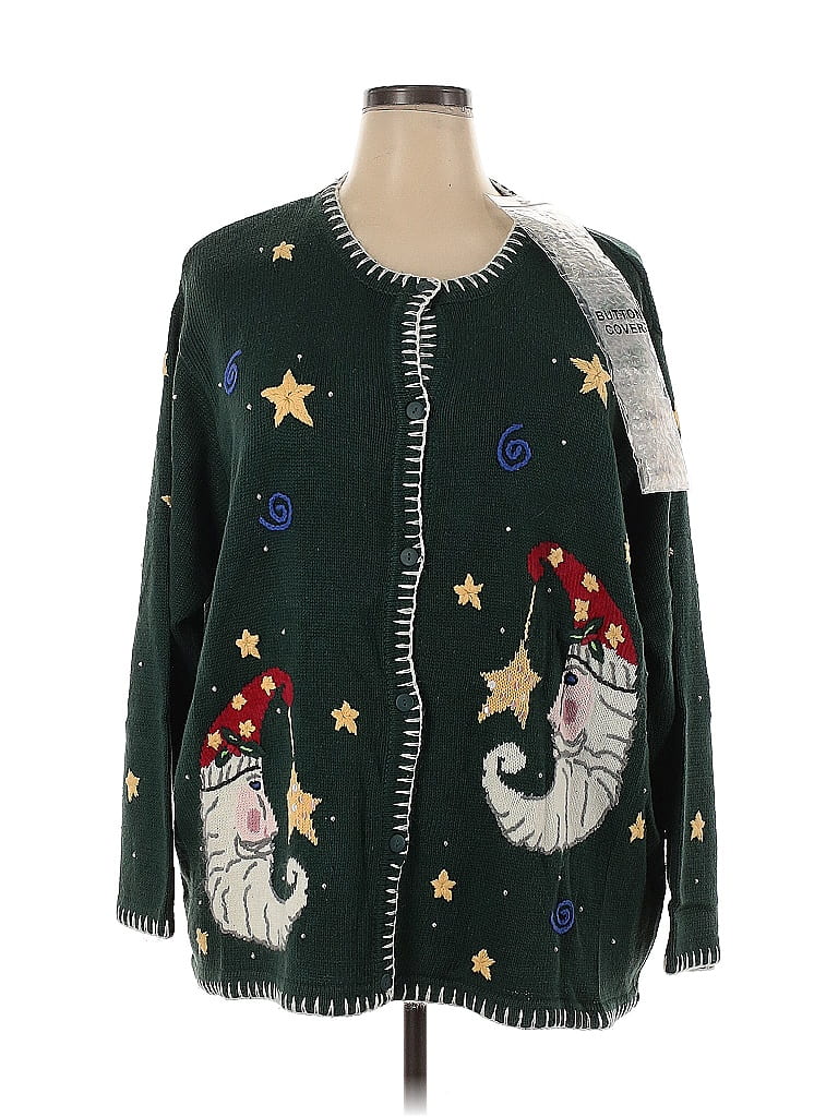 Quacker Factory Green Cardigan Size 2X - 56% off | ThredUp