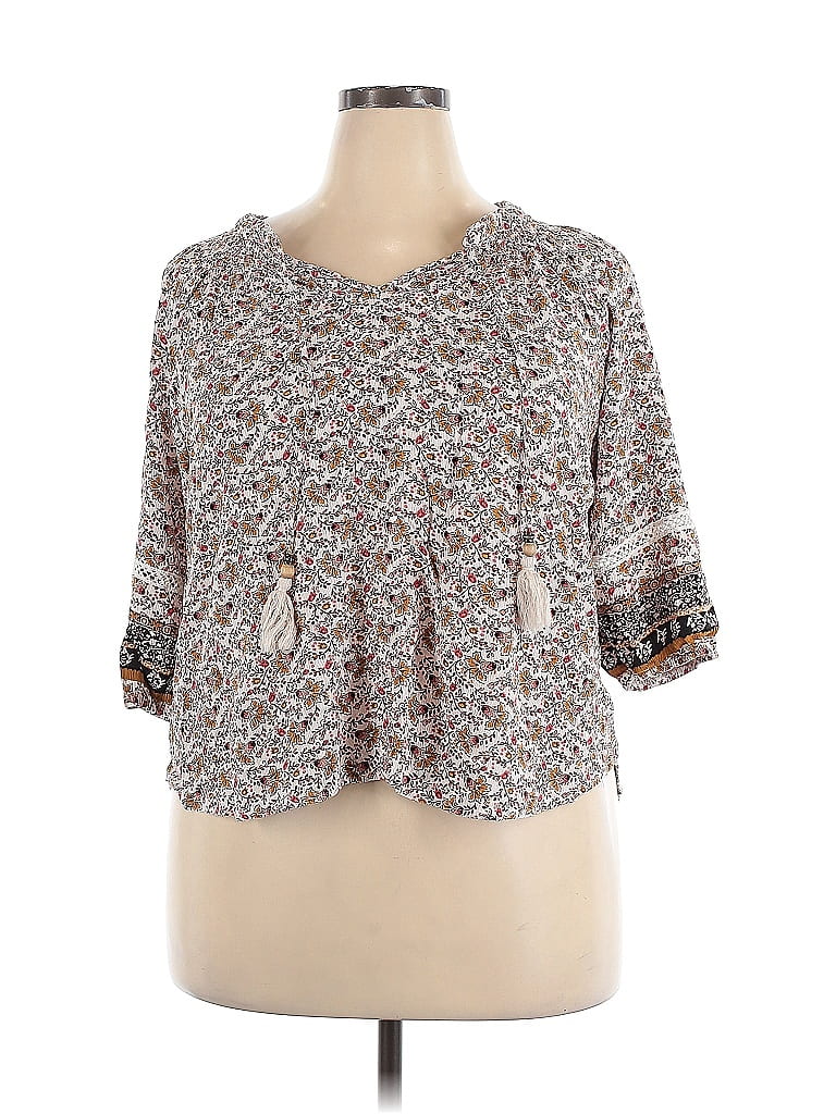 MASON & BELLE Gray Short Sleeve Blouse Size 2X - 64% off | ThredUp