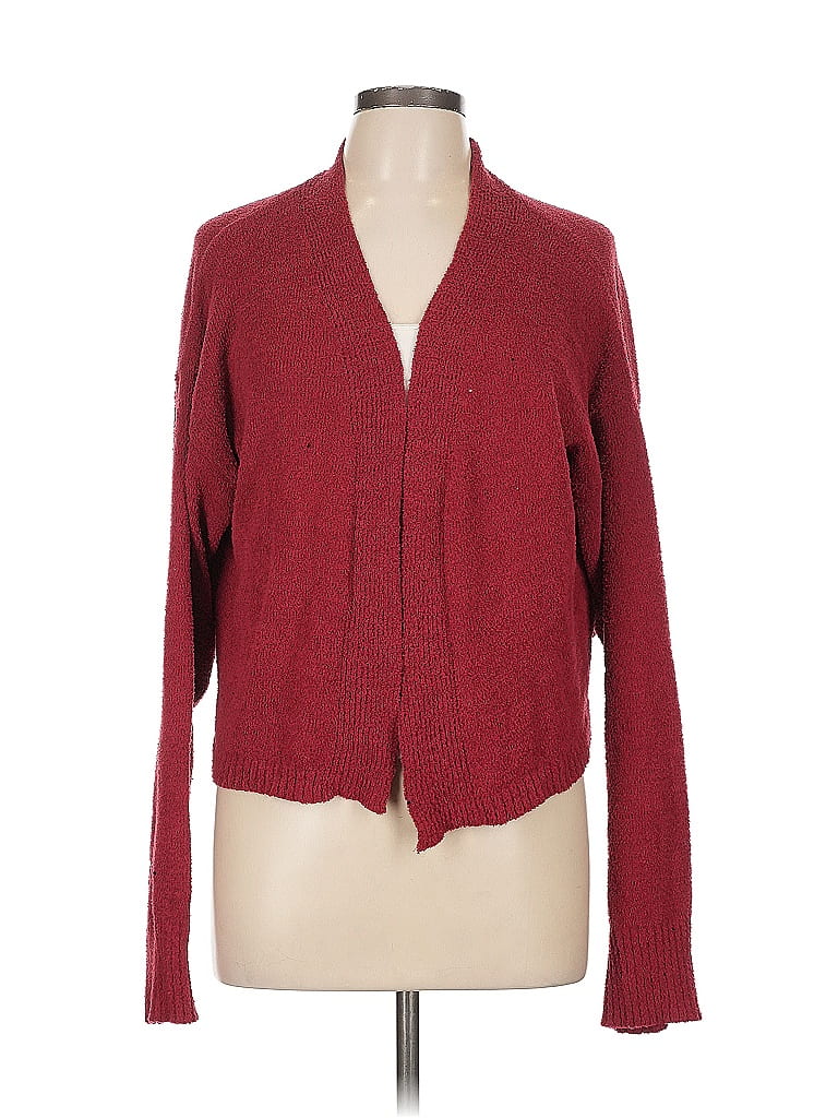 Double Zero 100% Polyester Burgundy Cardigan Size L - 65% off | ThredUp