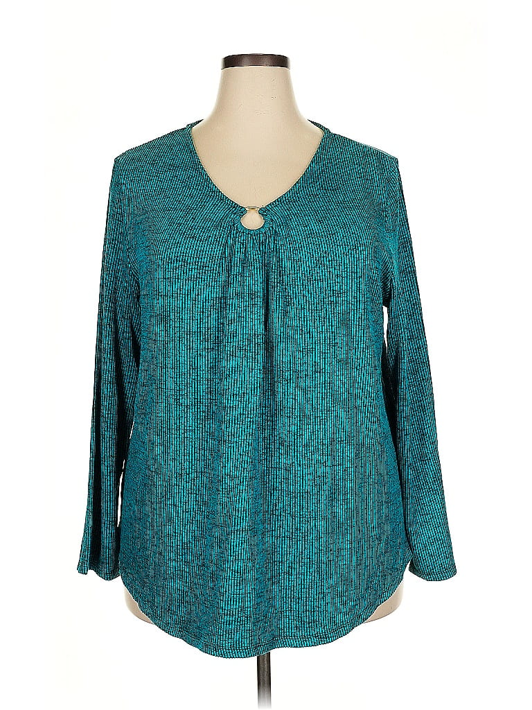 Ruby Rd. Teal Long Sleeve Blouse Size XL - 71% off | ThredUp