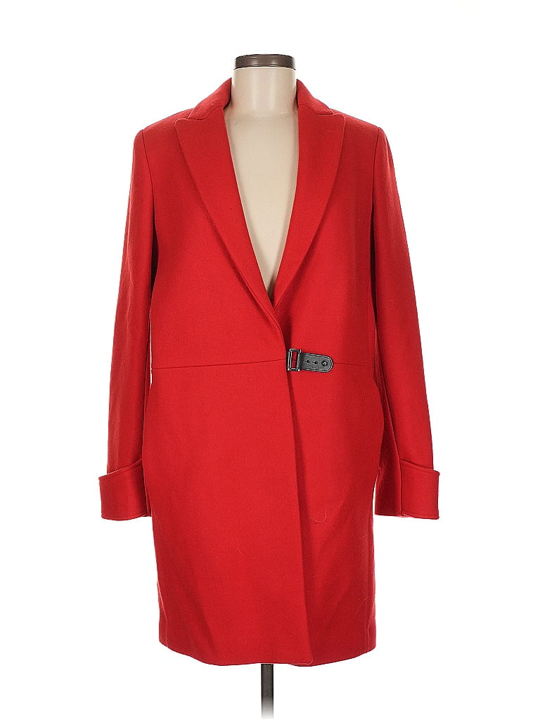 Calvin Klein Red Wool Coat Size 6 - 67% off | ThredUp