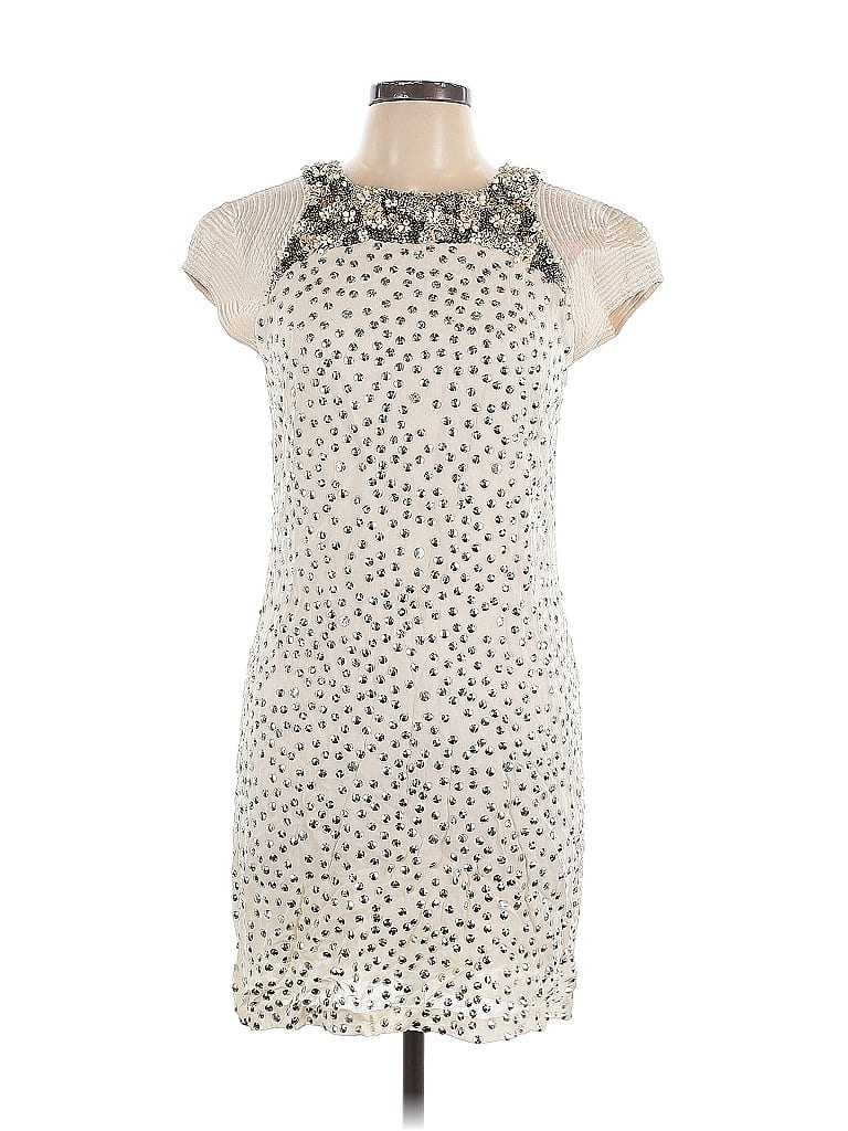 French Connection 100% Rayon Animal Print Ivory Cocktail Dress Size 10 ...
