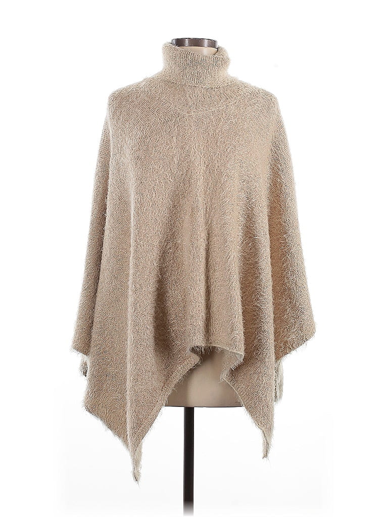 Akemi + Kin Solid Tan Poncho One size - 65% off | ThredUp