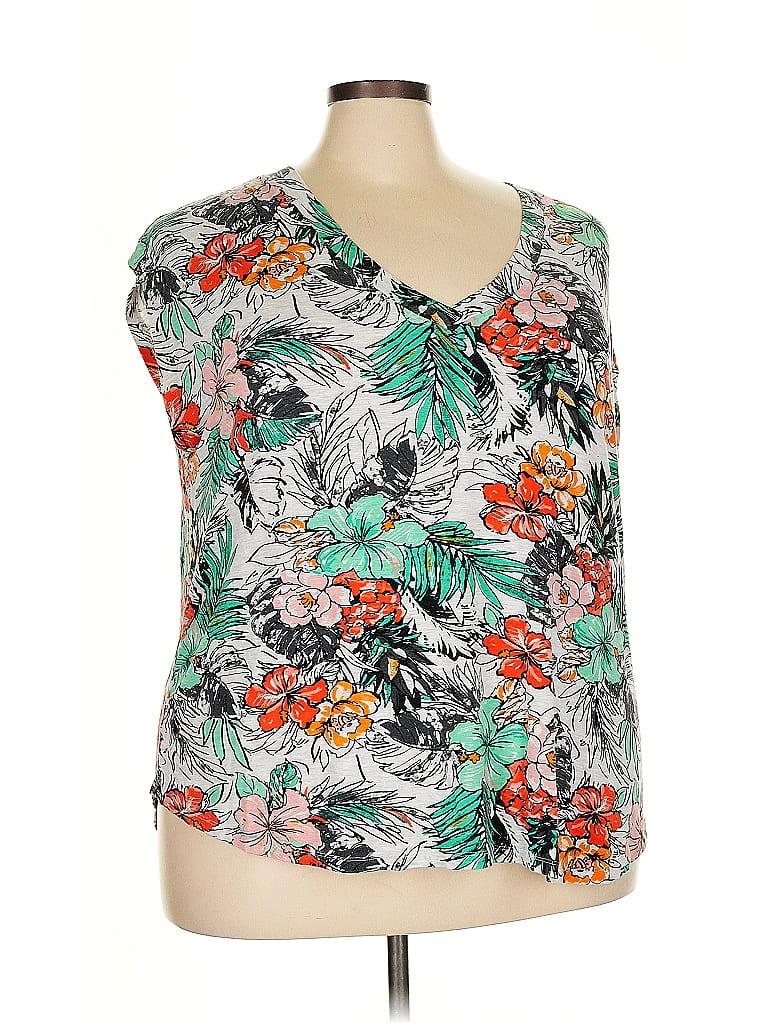 Kate Park Tropical Green Sleeveless T-Shirt Size 3X - 46% off | ThredUp