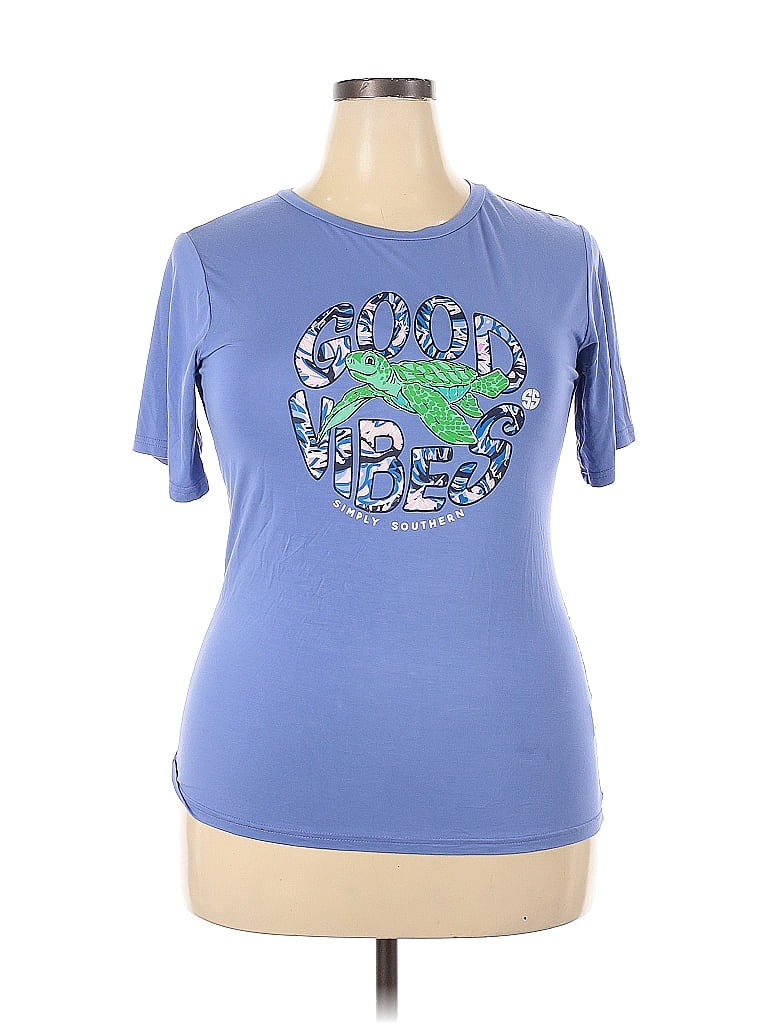 Simply Southern Blue Short Sleeve T-Shirt Size XL - 68% off | ThredUp