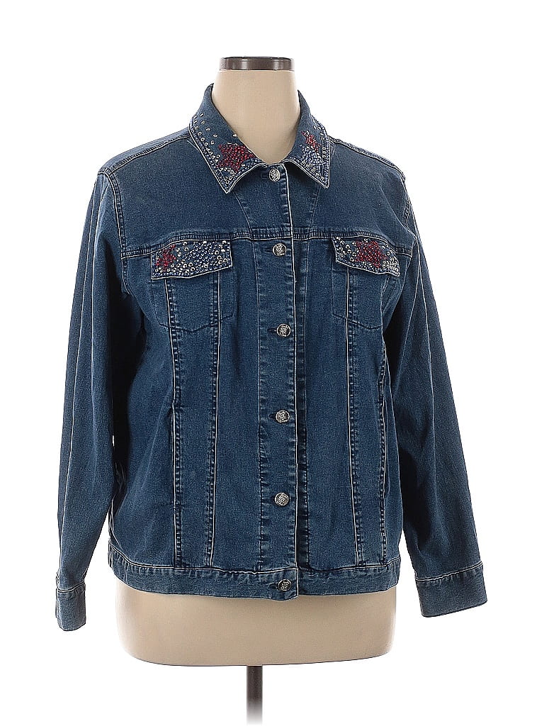 Quacker Factory Blue Denim Jacket Size XL - 61% off | ThredUp