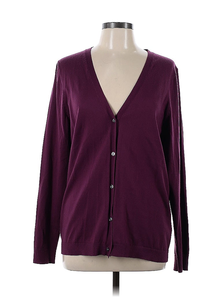 Lands' End Purple Cardigan Size L - 70% off | ThredUp
