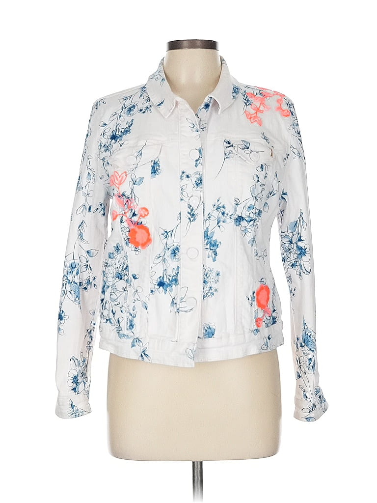 Vintage America Blues Floral White Jacket Size L - 71% off | ThredUp