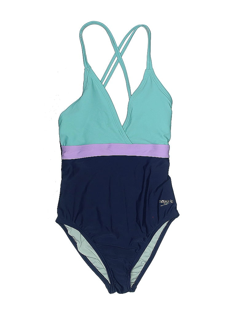 Speedo Color Block Blue One Piece Swimsuit Size 4 - 43% off | ThredUp