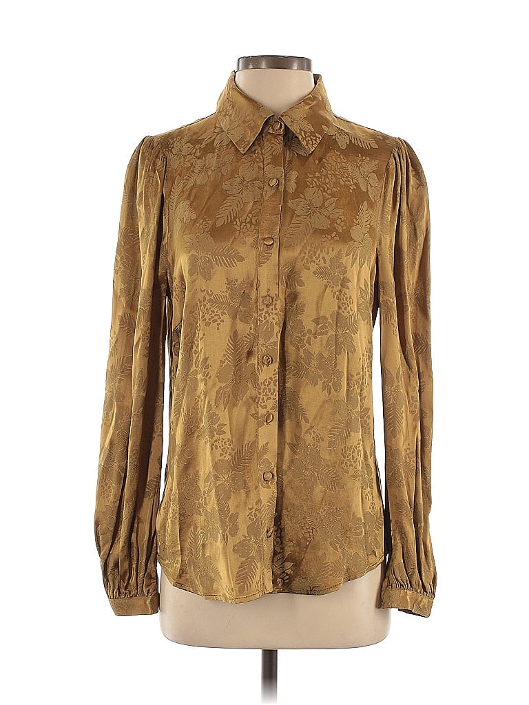 Camila Coelho Metallic Gold Long Sleeve Blouse Size S - 77% off | ThredUp