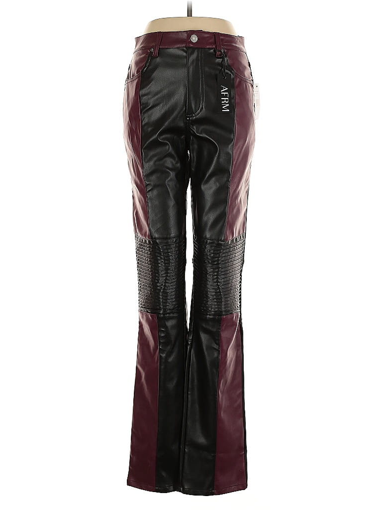 AFRM 100% Polyurethane Burgundy Faux Leather Pants Size 26 waist - 67% ...