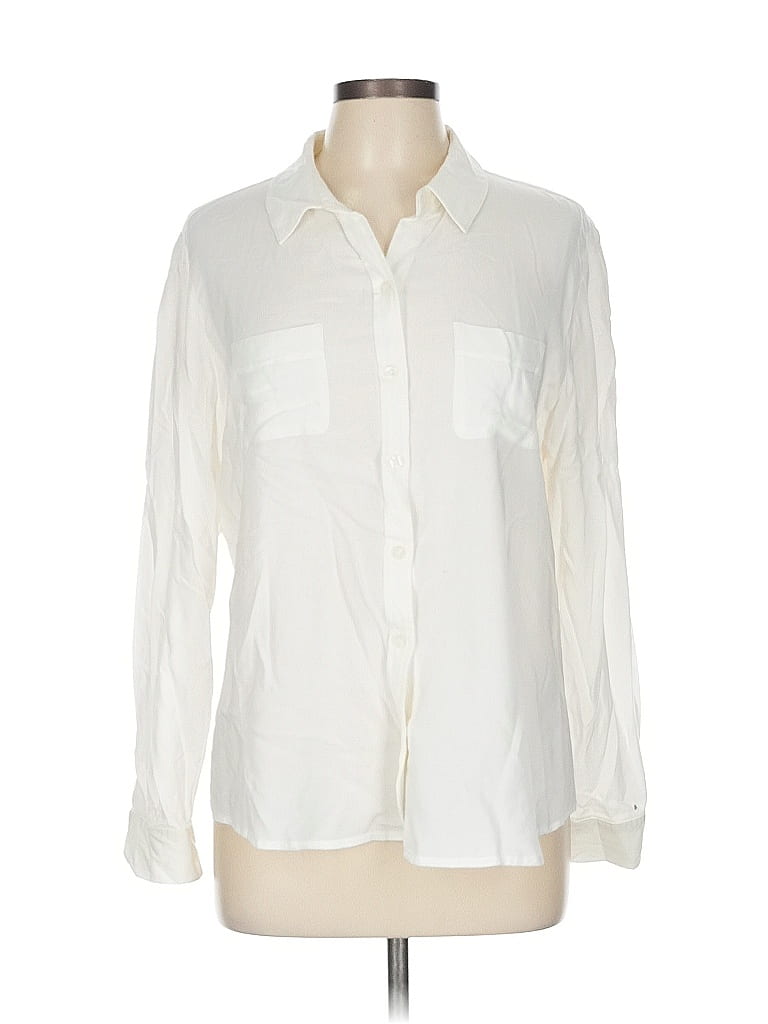 Chico's Ivory Long Sleeve Button-Down Shirt Size L - 72% off | ThredUp