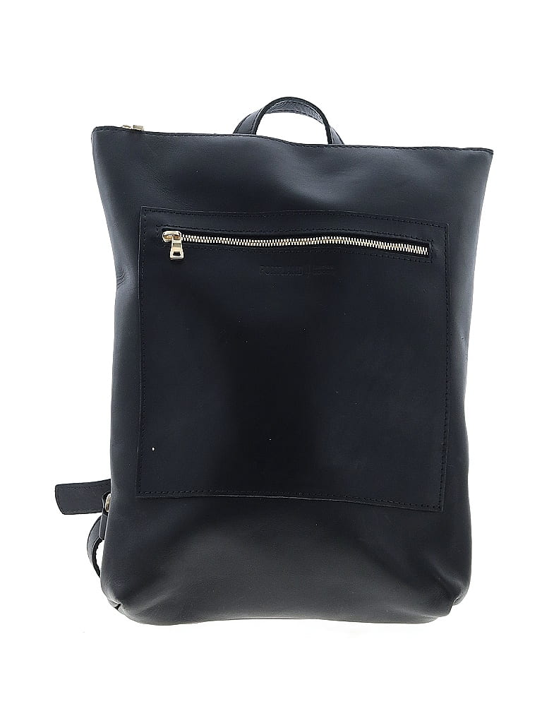 Portland Leather Goods 100% Leather Black Leather Backpack One size ...