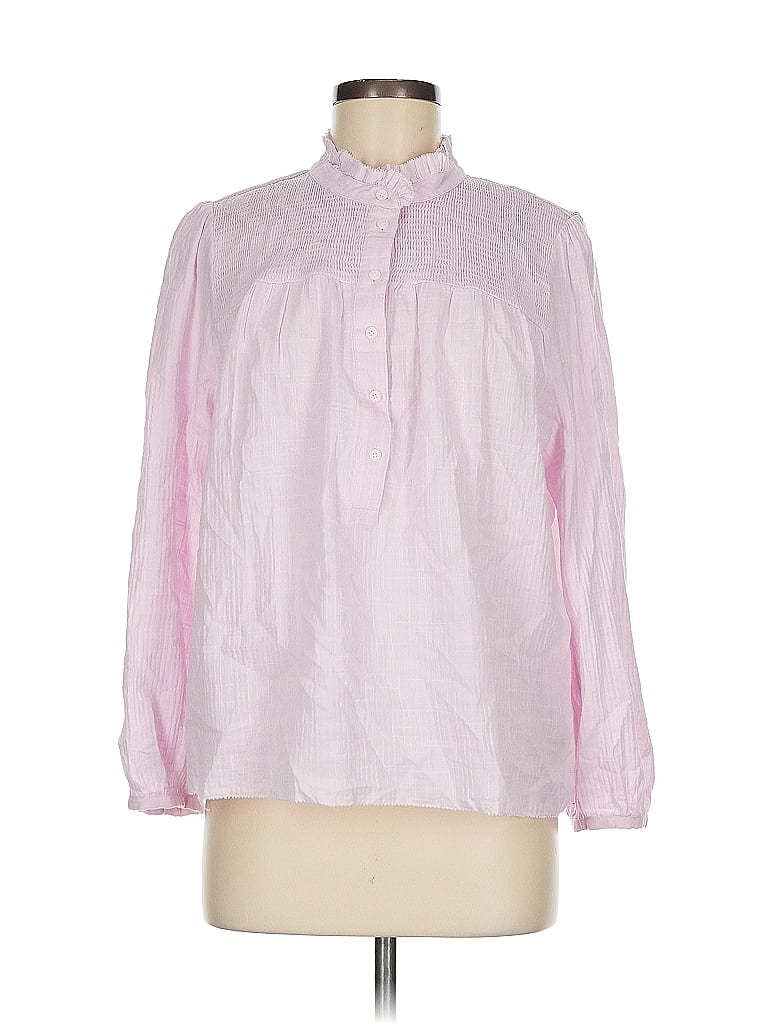 J.Crew 100% Cotton Pink Long Sleeve Blouse Size M - 78% off | ThredUp