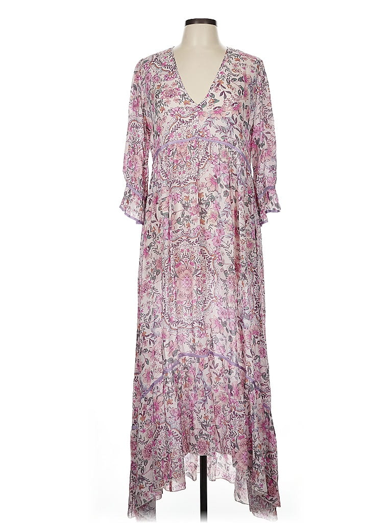 Johnny Was 100% Rayon Floral Pink Purple Casual Dress Size M - 71% off ...