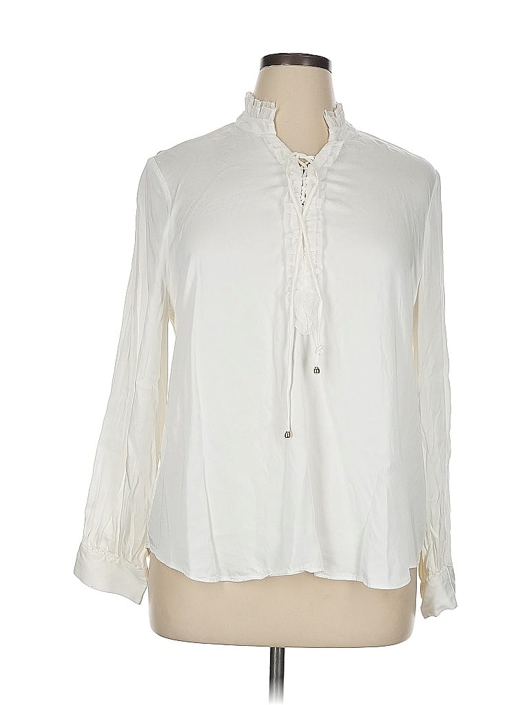 Chico's 100% Modal Ivory Long Sleeve Blouse Size XL - 74% off | ThredUp