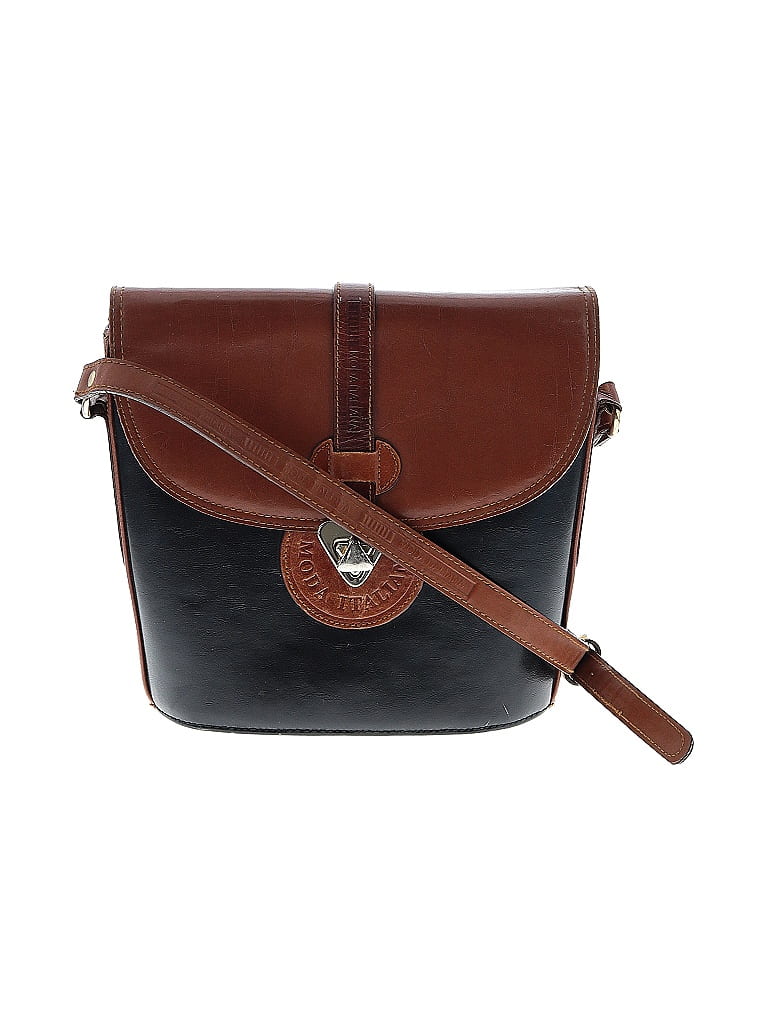 Style Moda Italiana Brown Black Leather Crossbody Bag One size - 56% ...