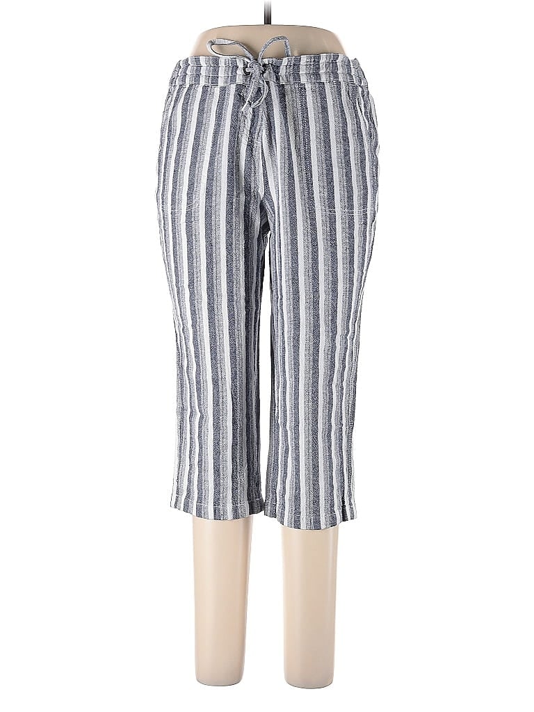 Per Se Stripes Gray Linen Pants Size L - 73% off | ThredUp