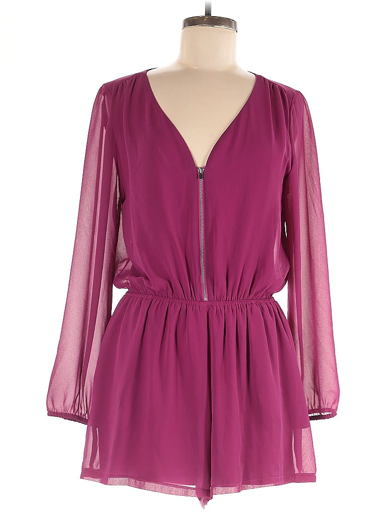 Express Outlet 100% Polyester Solid Burgundy Romper Size M - 42% off ...