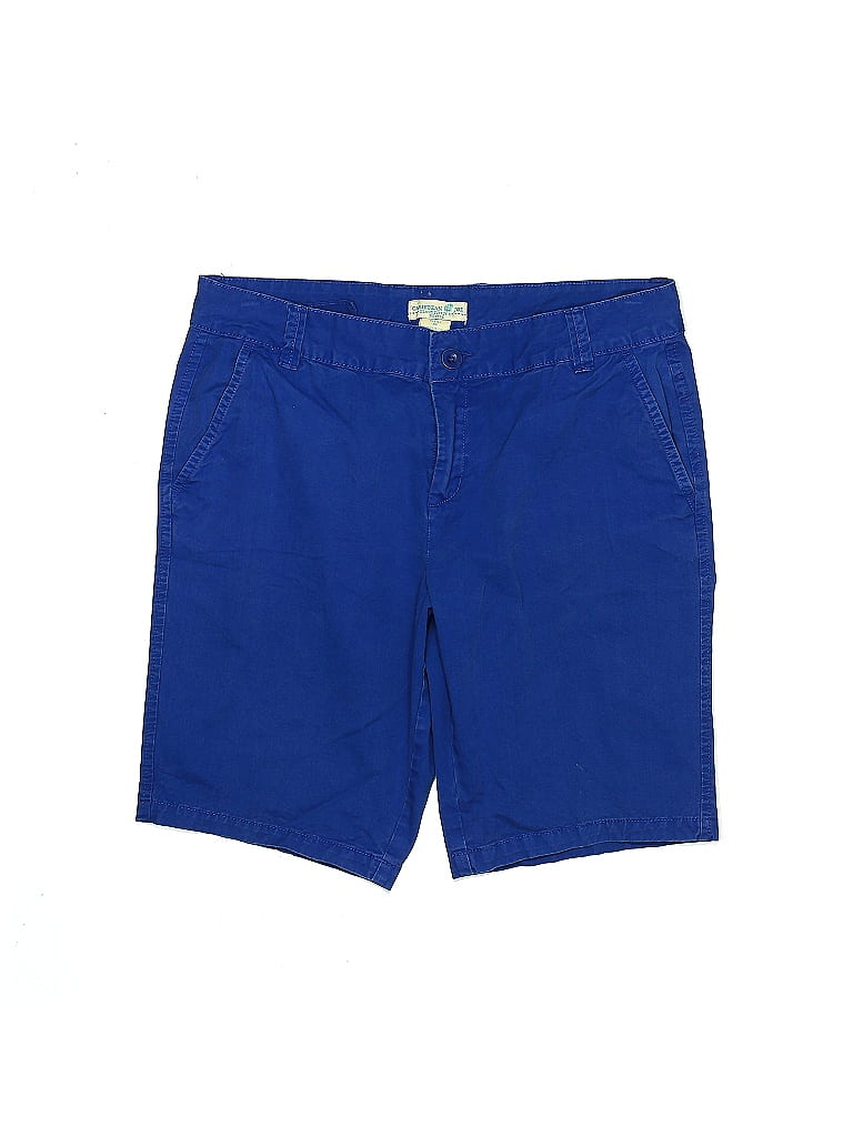 Caribbean Joe 100% Cotton Solid Blue Khaki Shorts Size 8 (petite) - 47% ...