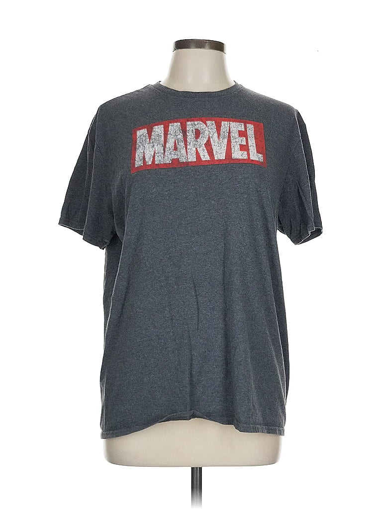 Marvel Gray Short Sleeve T-Shirt Size L - 31% off | ThredUp