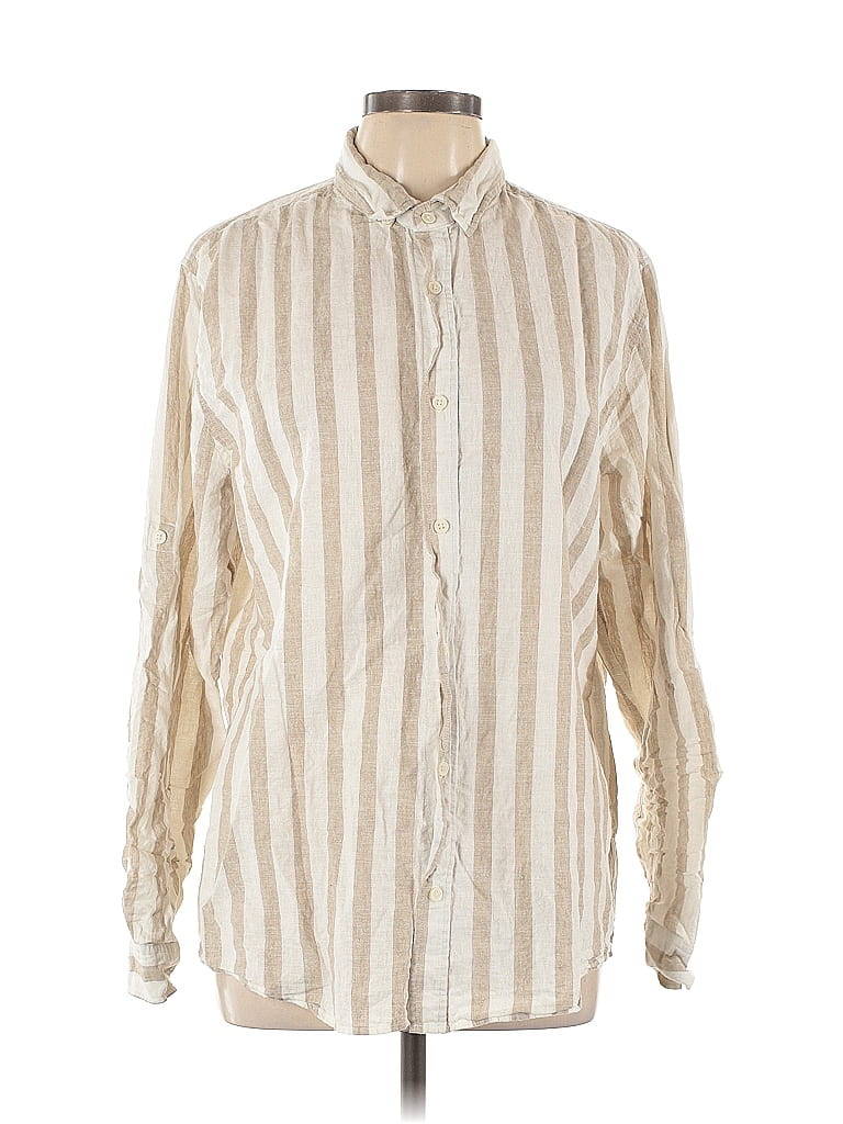 R&B Collection Stripes Ivory Long Sleeve Button-Down Shirt Size XL - 62% off | ThredUp
