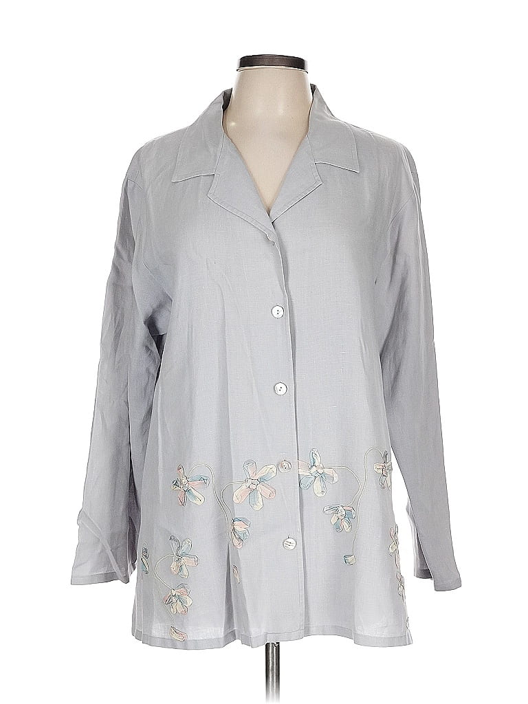 David Dart 100% Linen Gray Blazer Size L - 63% off | ThredUp