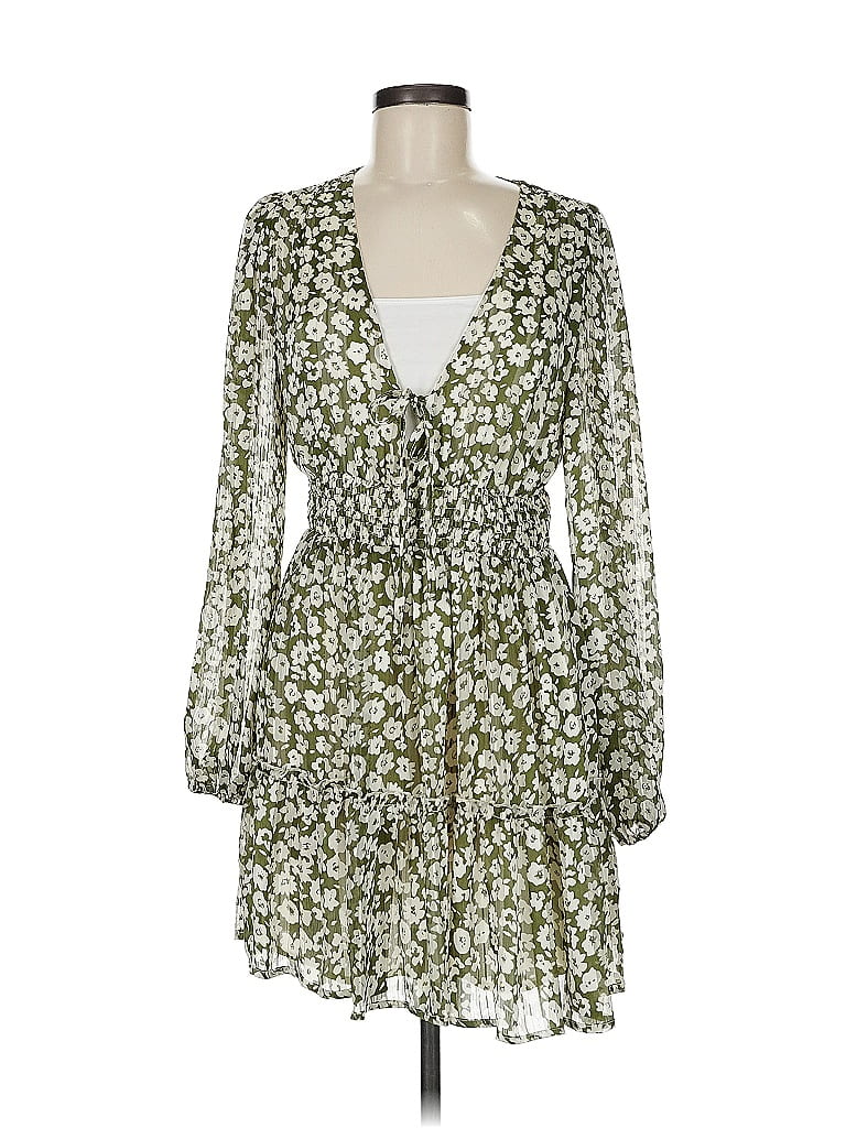 Endless Blu 100% Polyester Floral Green Casual Dress Size M - 68% off ...