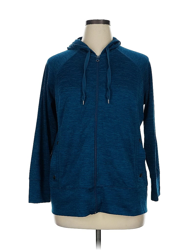 T by Talbots Teal Blue Zip Up Hoodie Size 1X - 65% off | ThredUp