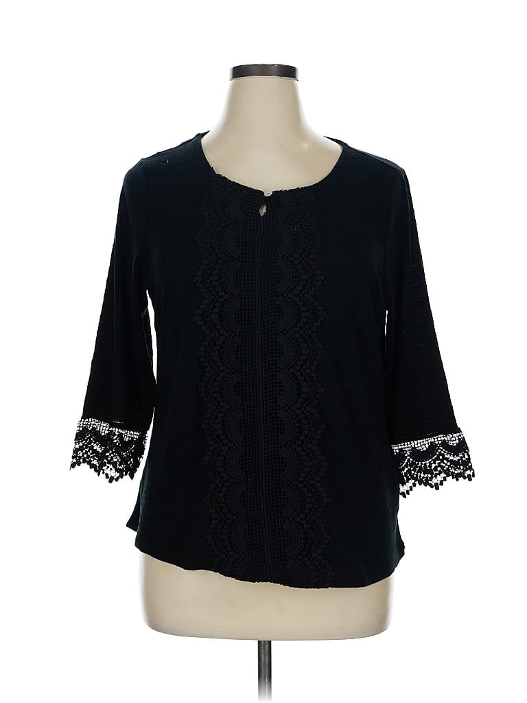 Thomas & Olivia Black 3/4 Sleeve Blouse Size XL - 55% off | ThredUp