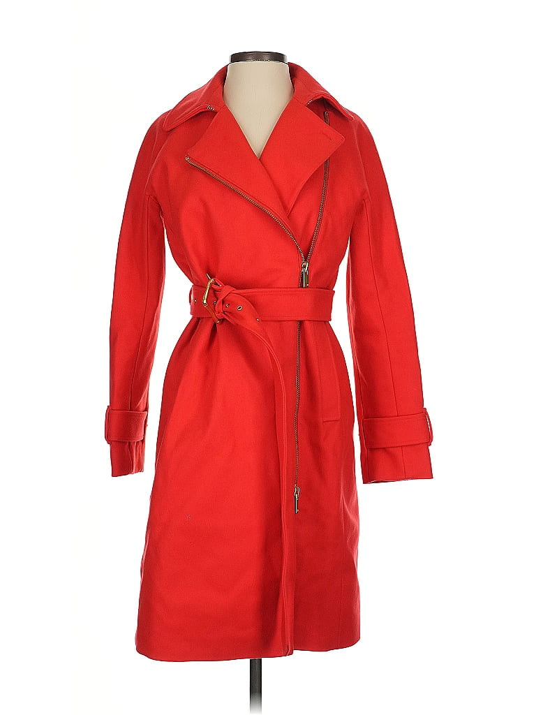 J.Crew Red Wool Coat Size 2 - 74% off | ThredUp
