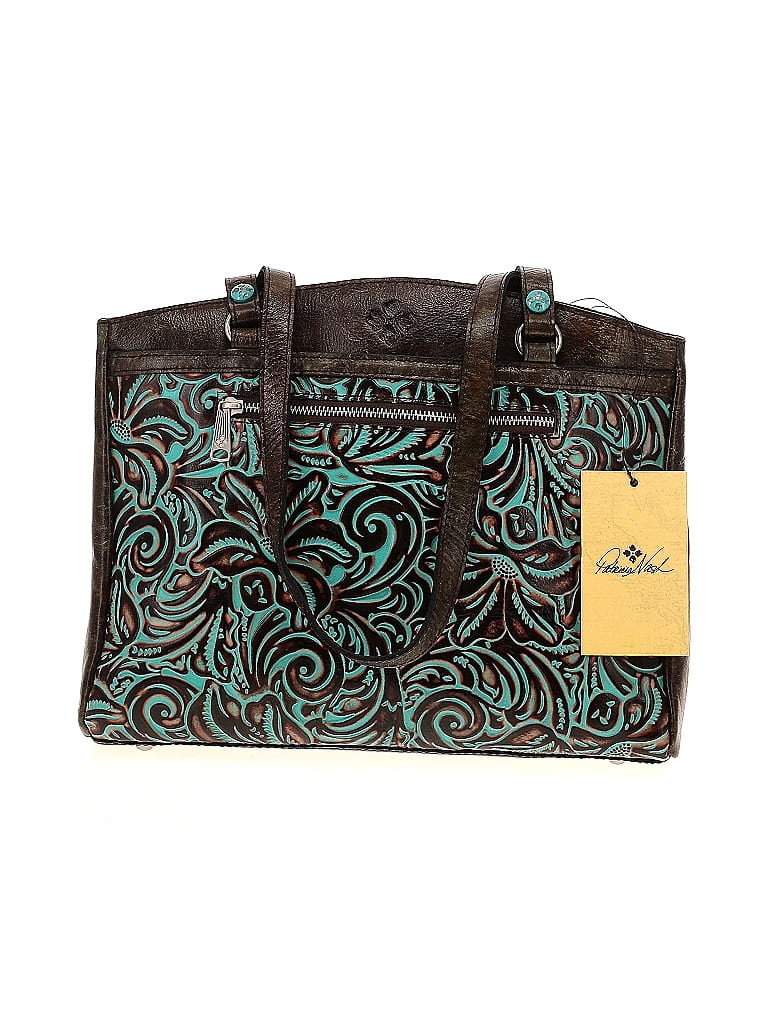 Patricia Nash Paisley Teal Brown Leather Satchel One size - 63% off ...