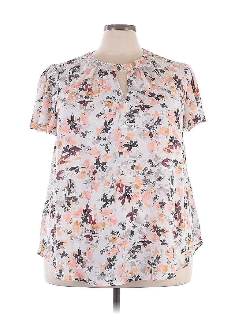 Torrid 100% Polyester Floral Pink Short Sleeve Blouse Size 3X - 60% off ...
