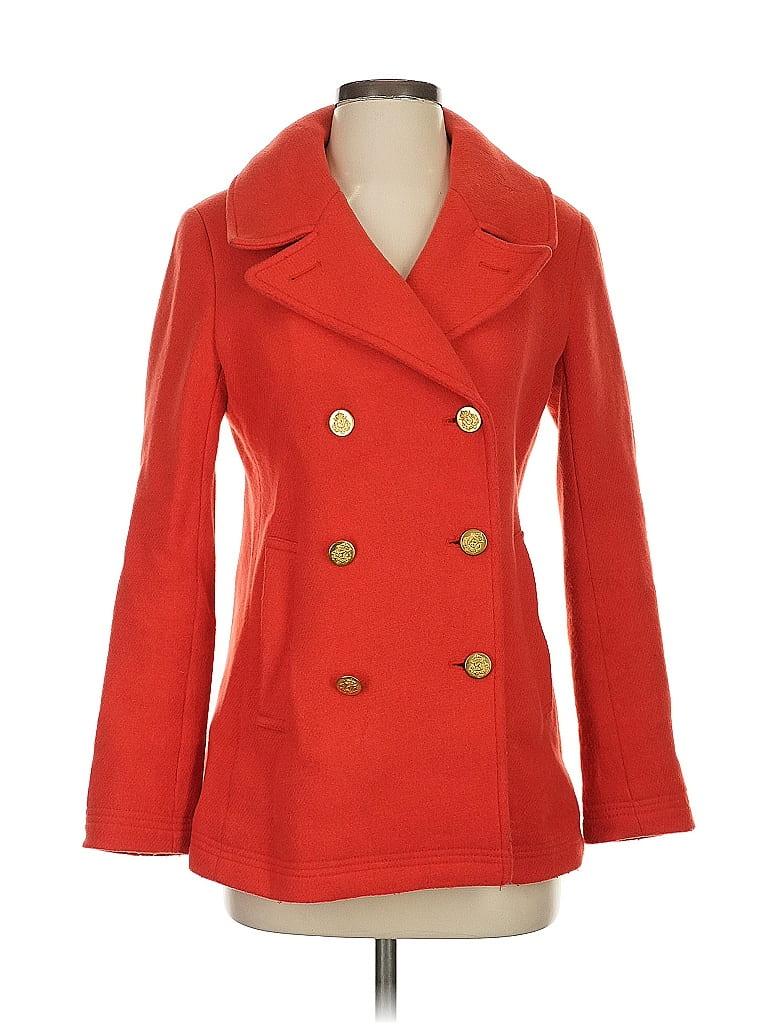 J.Crew Red Wool Coat Size 4 - 82% off | ThredUp