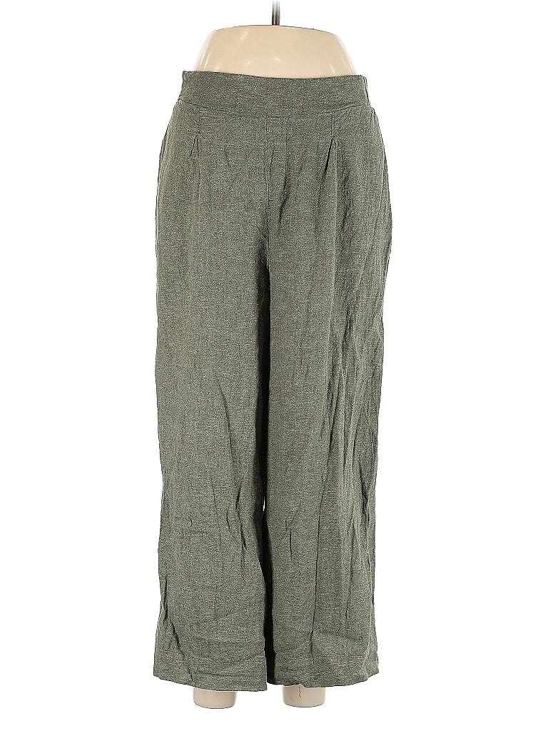Ella Moss Chevron-herringbone Green Linen Pants Size M - 77% off | ThredUp