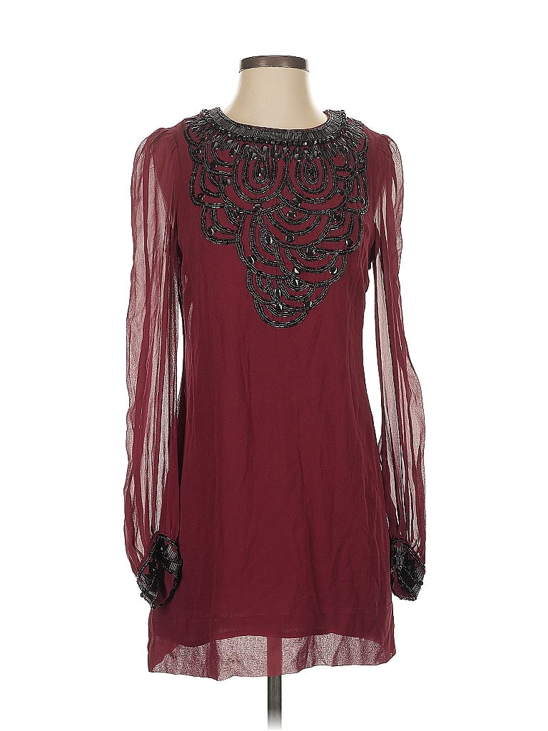 French Connection 100% Silk Burgundy Cocktail Dress Size 4 - 72% off ...