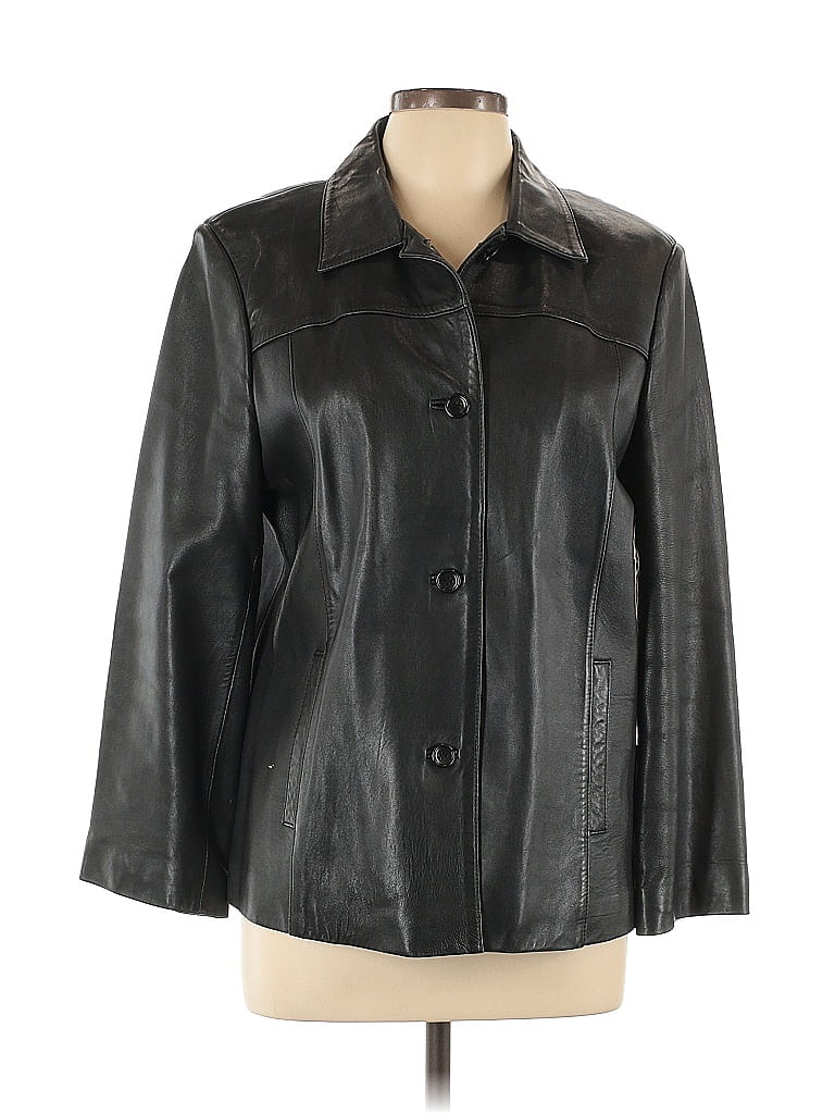 Ann Taylor 100% Leather Black Leather Jacket Size L - 74% off | ThredUp