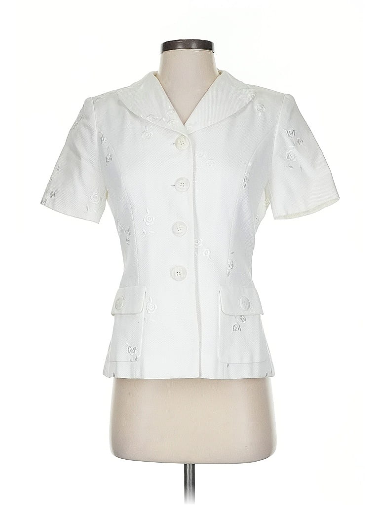 Rickie Freeman for Teri Jon Suits Ivory Short Sleeve Blouse Size 2 - 63 ...