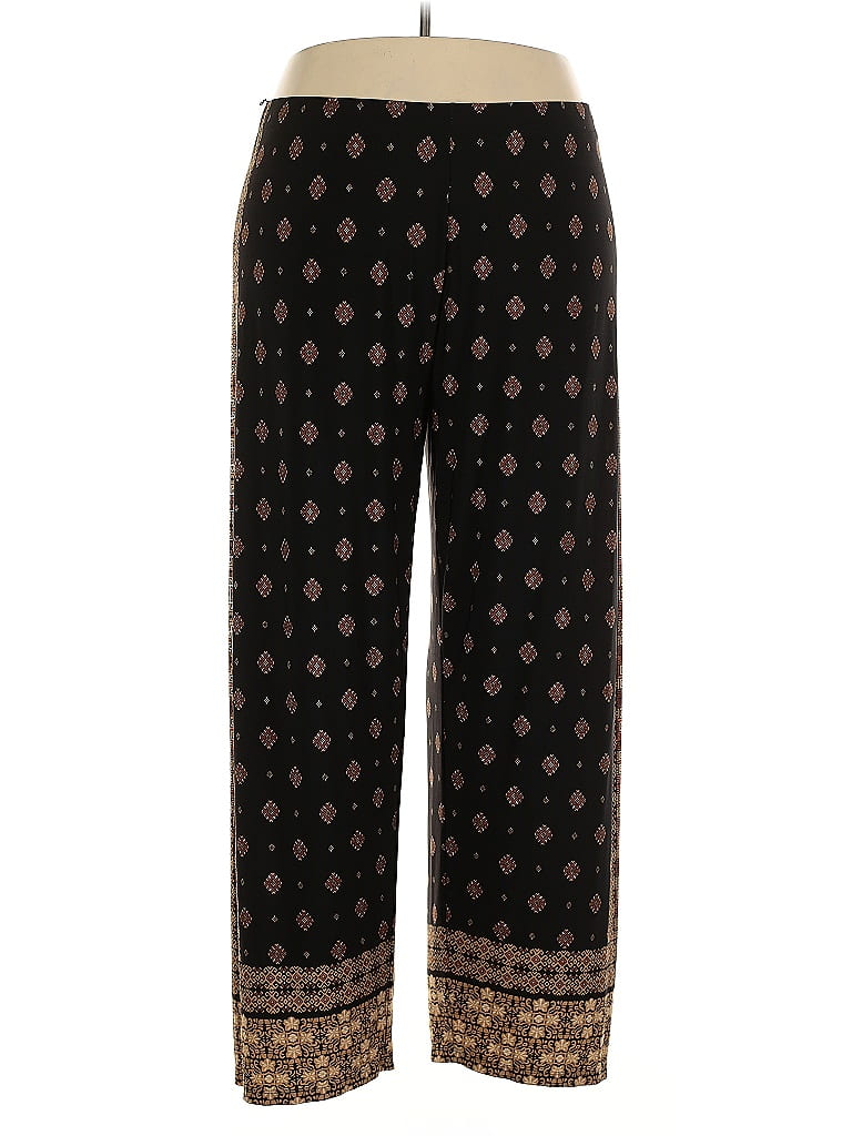Susan Graver Paisley Black Casual Pants Size 2X - 62% off | ThredUp