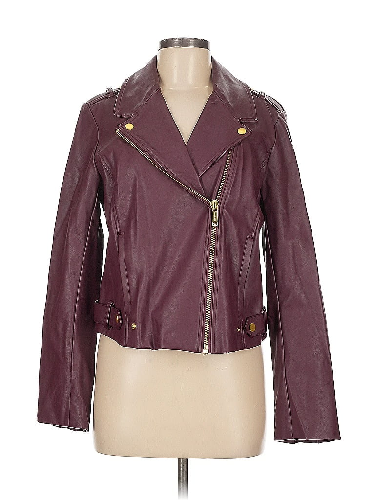 MICHAEL Michael Kors Burgundy Faux Leather Jacket Size L - 71% off ...