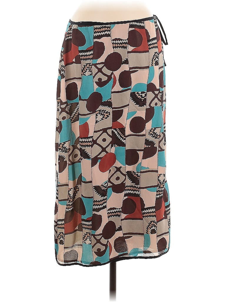 Slates Janet Howard 100% Silk Graphic Brown Silk Skirt Size M - 68% off ...