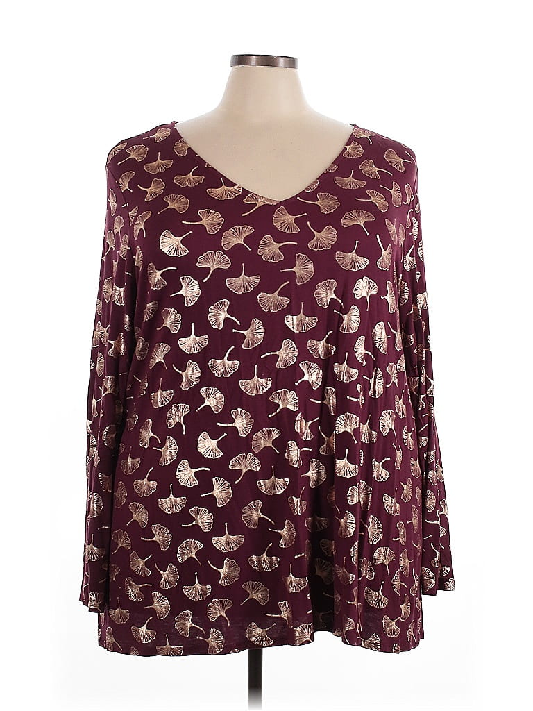 Lane Bryant Outlet Burgundy Long Sleeve Blouse Size 26 - 31% off | ThredUp