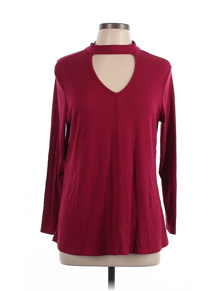 Cha Cha Vente Burgundy Long Sleeve Top Size L - 31% off | ThredUp