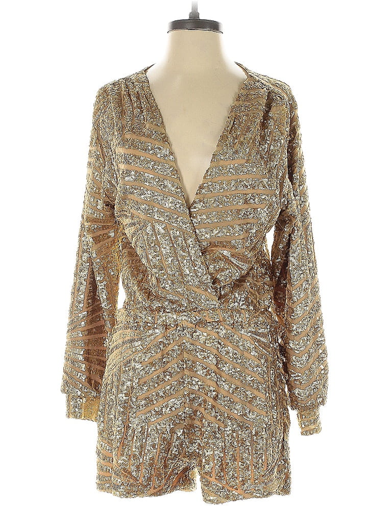 Ripley Rader Metallic Gold Romper Size 4 - 76% off | ThredUp