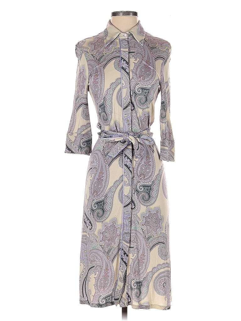 Max Mara Paisley Gray Purple Casual Dress Size EU (IT) 42 / US 6 - 70% off | ThredUp