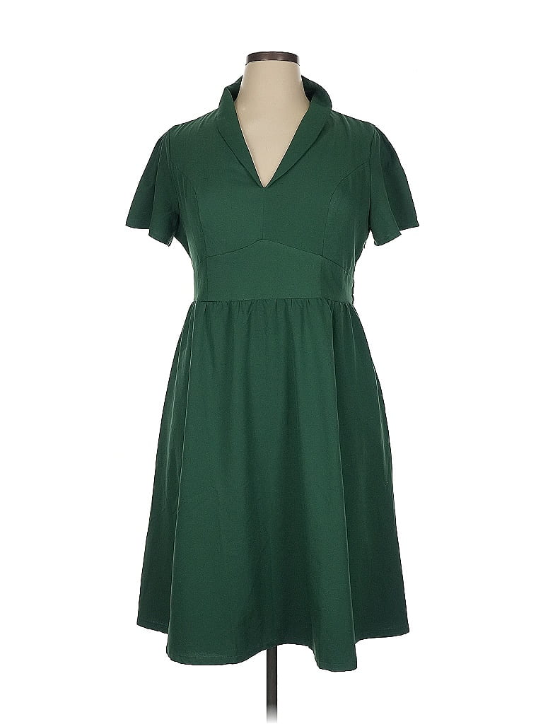 ModCloth Solid Green Casual Dress Size XL - 46% off | ThredUp