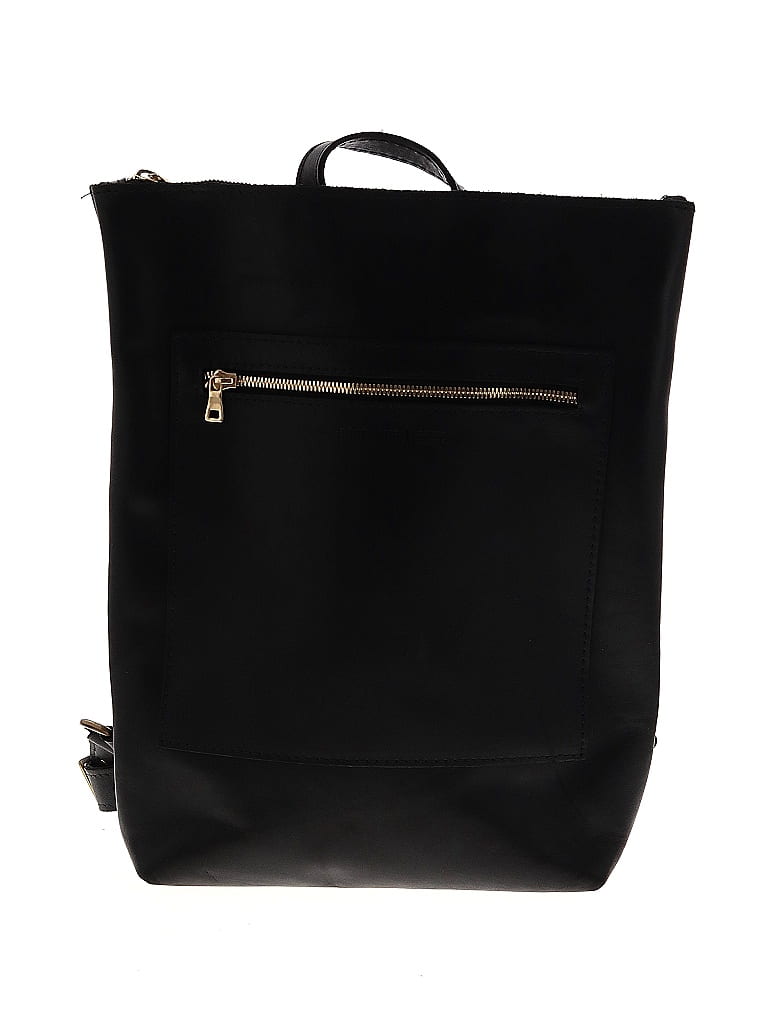 Portland Leather Goods Black Leather Backpack One size - 79% off | ThredUp
