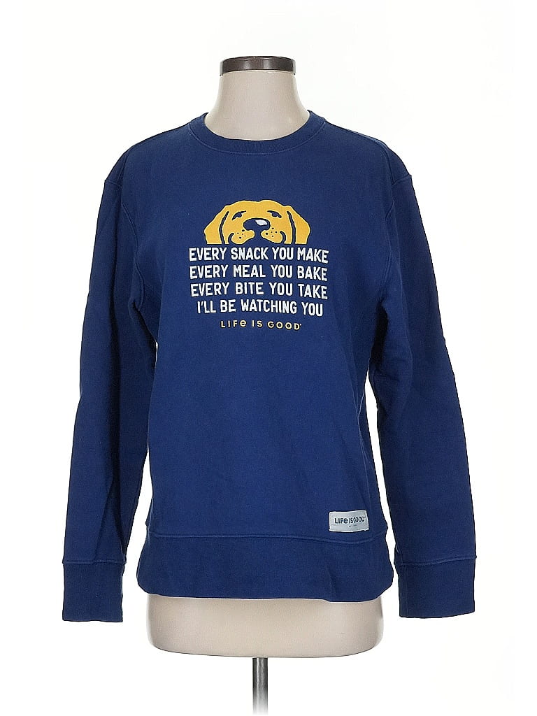 Life Is Good 100% Cotton Blue Sweatshirt Size S - 57% off | ThredUp