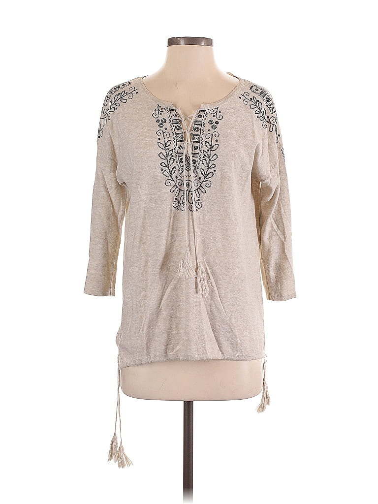 Sigrid Olsen Tan 3/4 Sleeve Top Size S - 73% off | ThredUp