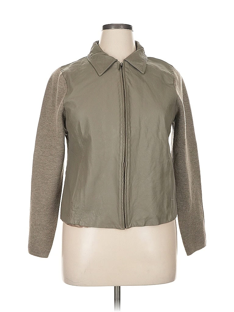 Pendleton 100% Leather Color Block Gray Leather Jacket Size XL - 78% ...